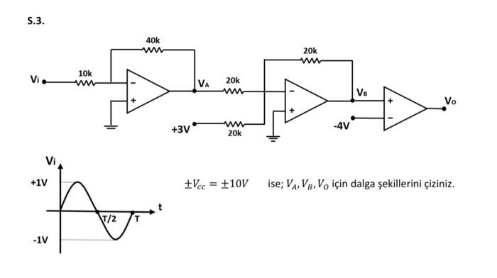 Solved If ±𝑉 cc = ±10𝑉 Draw the waveforms for Va, Vb, Vo? | Chegg.com