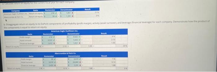Computing, Disaggregating, and Analyzing Return on | Chegg.com
