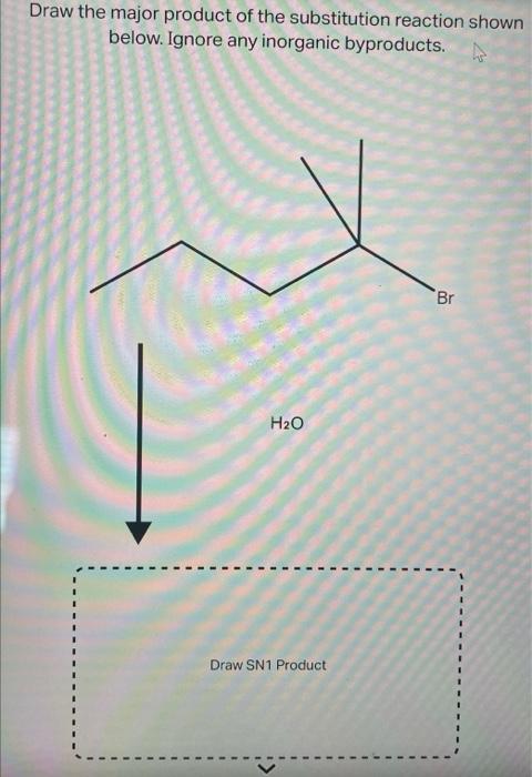 Solved Draw the major product of the substitution reaction | Chegg.com