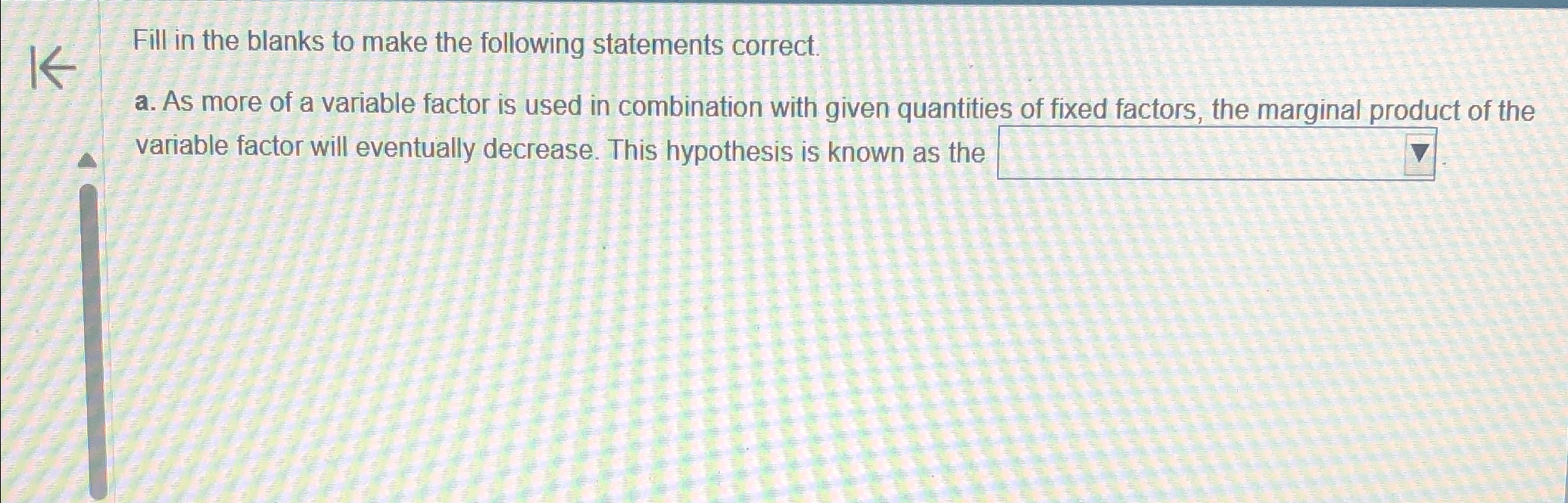 Solved Fill in the blanks to make the following statements | Chegg.com