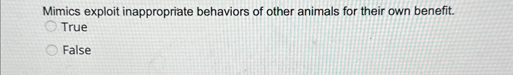 Solved Mimics exploit inappropriate behaviors of other | Chegg.com