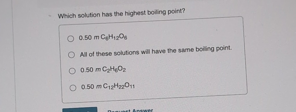 Solved Which solution has the highest boiling point? | Chegg.com