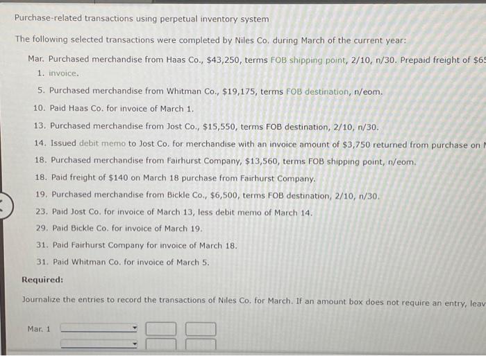 Solved Purchase-related transactions using perpetual | Chegg.com
