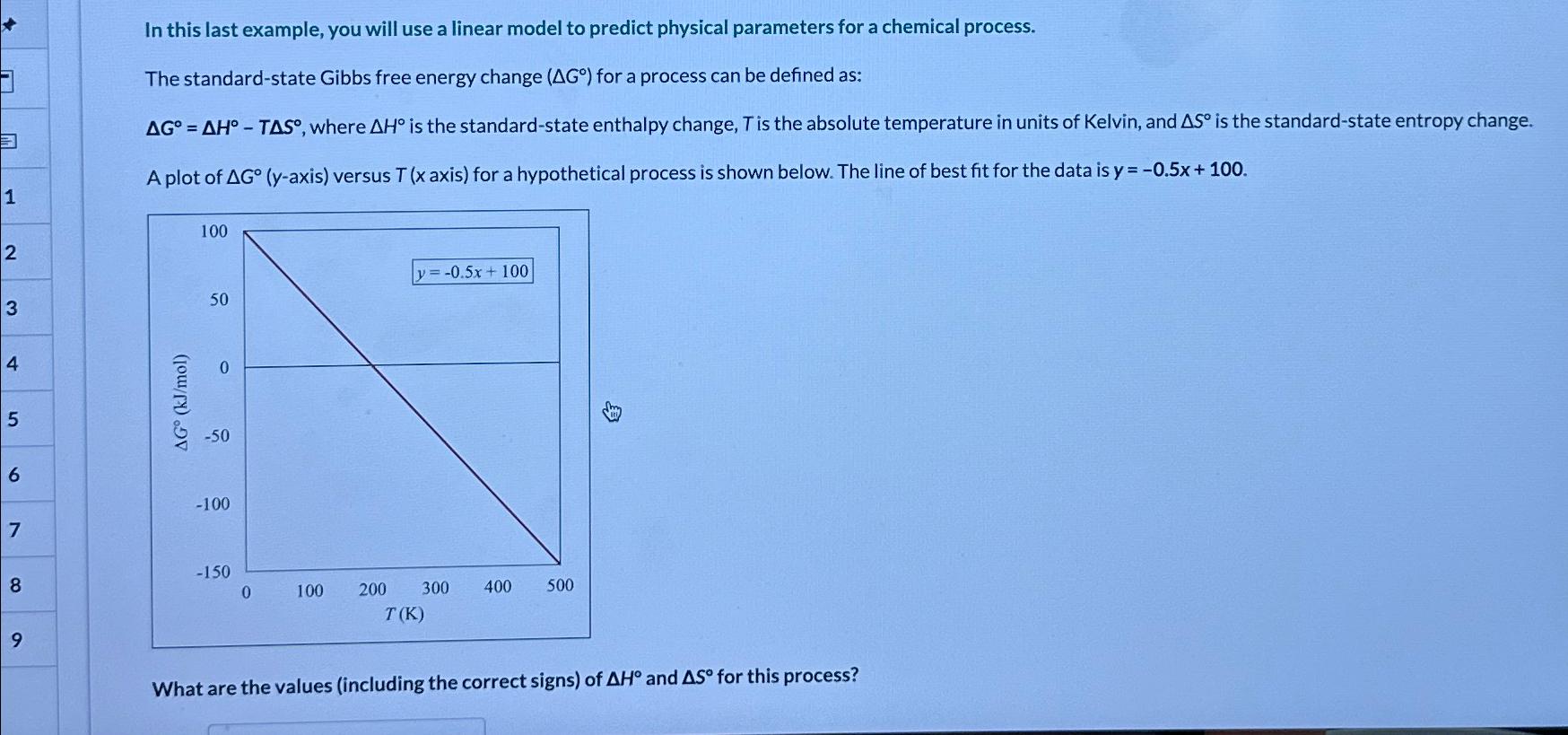Solved In this last example, you will use a linear model to | Chegg.com