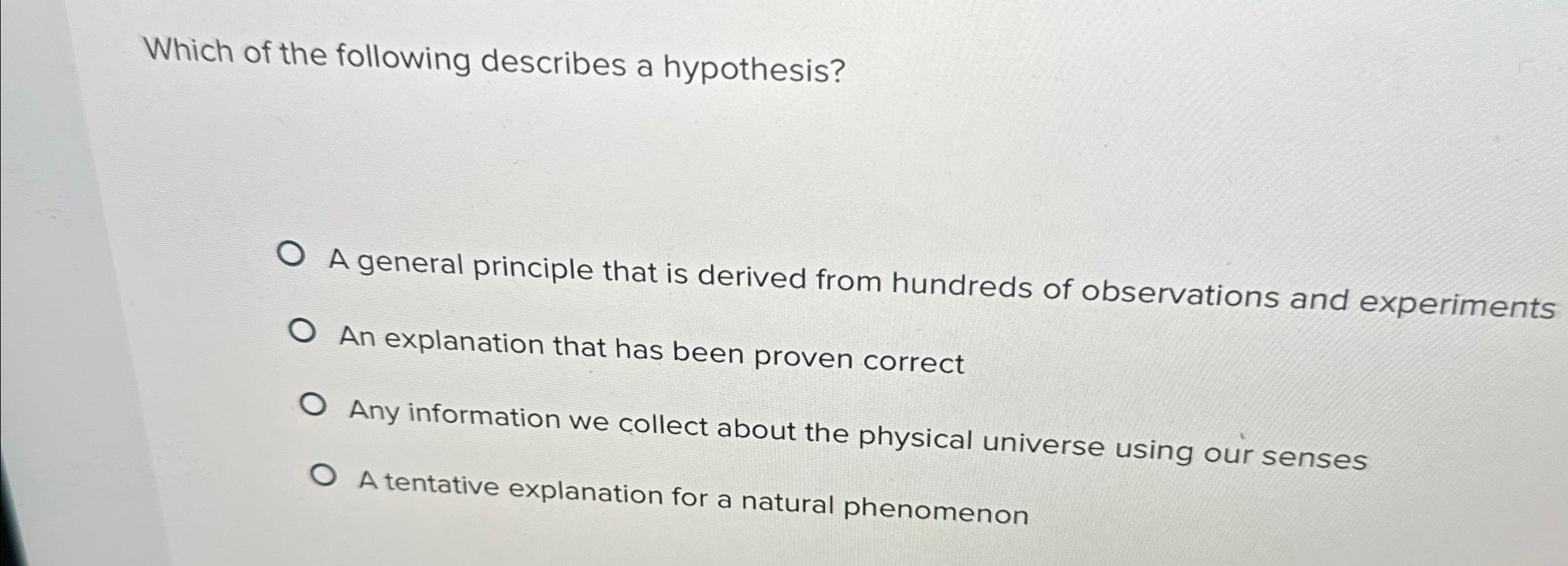 Solved Which of the following describes a hypothesis?A | Chegg.com