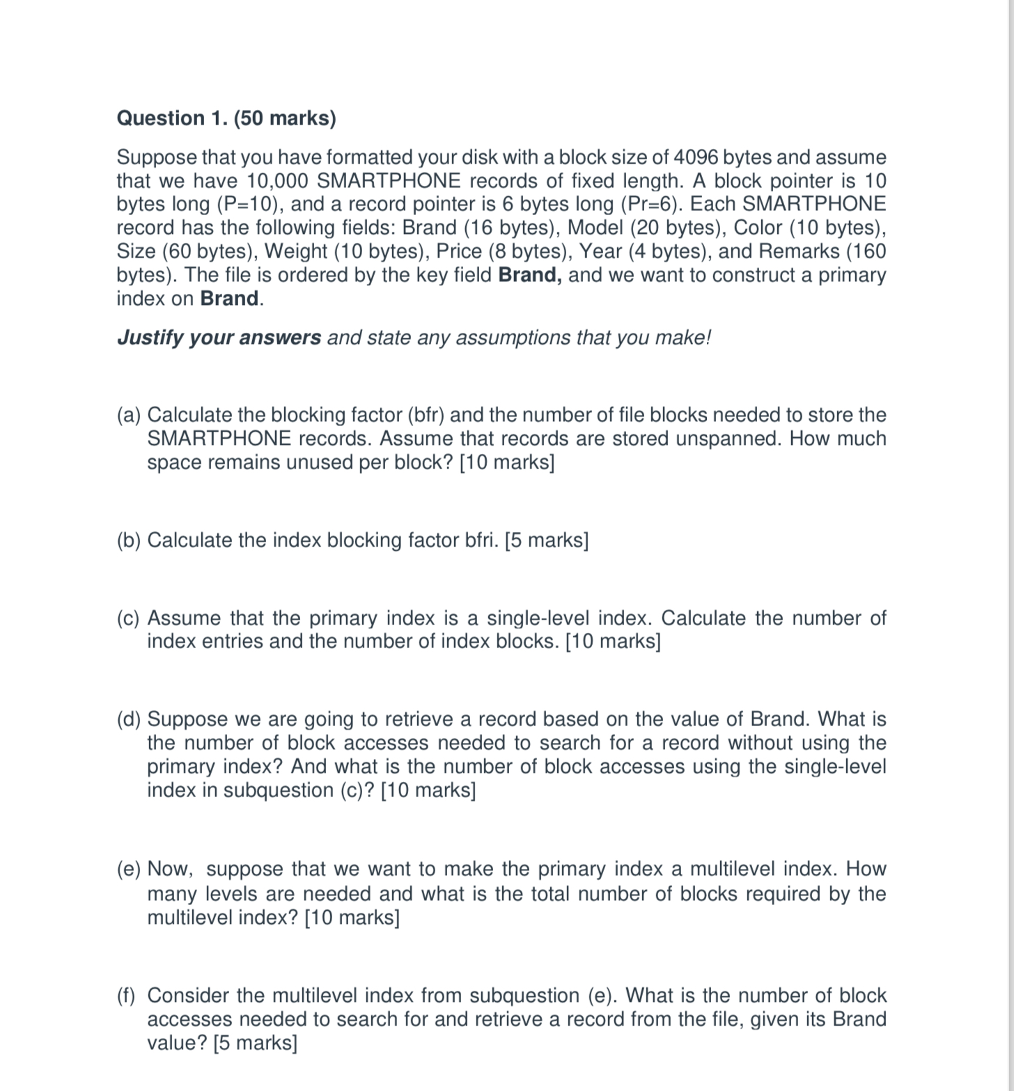 Solved Question 1. (50 ﻿marks)Suppose that you have | Chegg.com