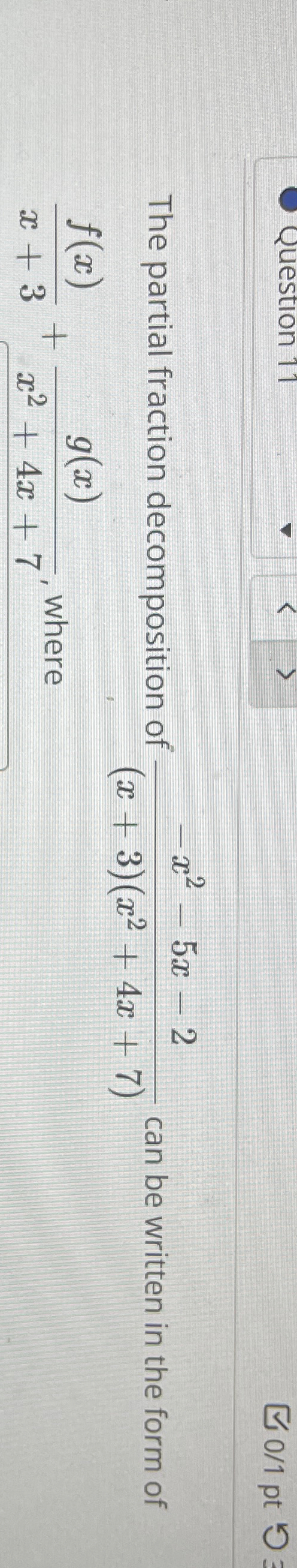 Solved The partial fraction decomposition of | Chegg.com