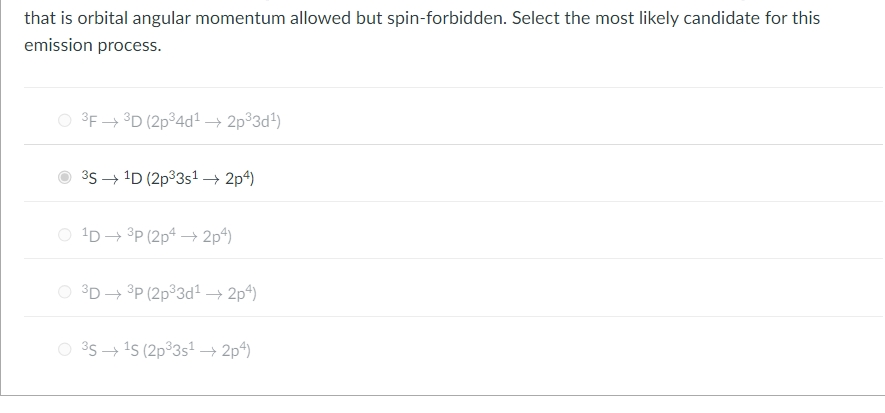Solved that is ﻿orbital angular momentum allowed but | Chegg.com