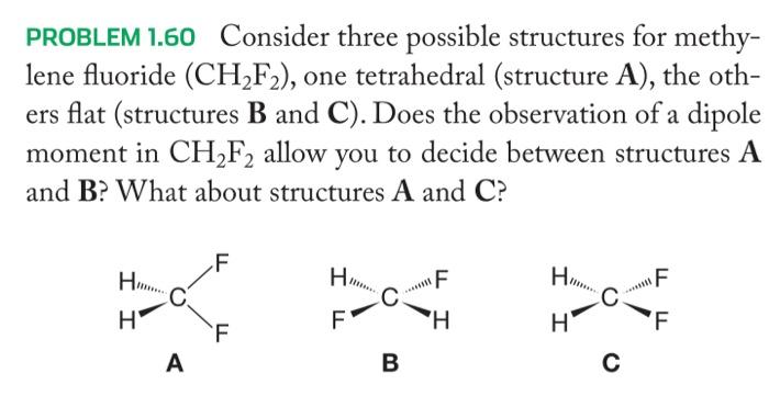 Solved PROBLEM 1.60 Consider three possible structures for | Chegg.com