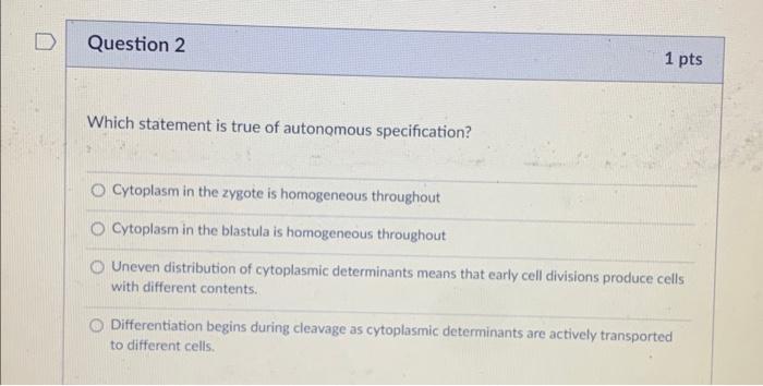 Solved Which statement is true of autonomous specification? | Chegg.com
