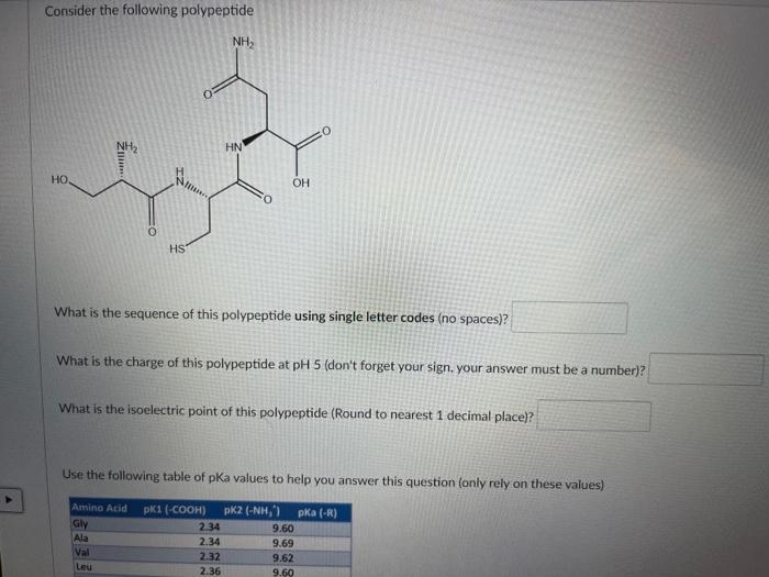 Solved Consider the following polypeptide NH NH2 HN НО, OH | Chegg.com