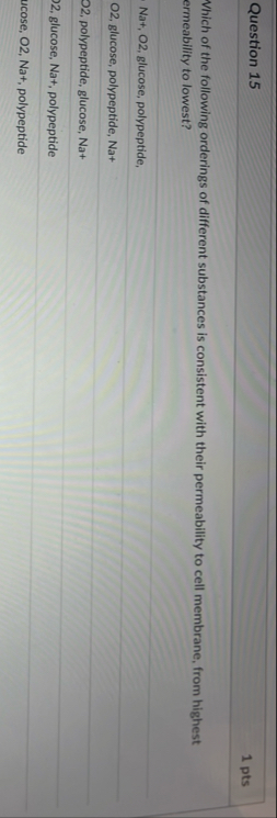 Solved Question 151 ﻿ptsWhich of the following orderings of | Chegg.com