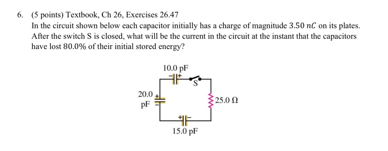 Solved (5 ﻿points) ﻿Textbook, Ch 26, ﻿Exercises 26.47In the | Chegg.com
