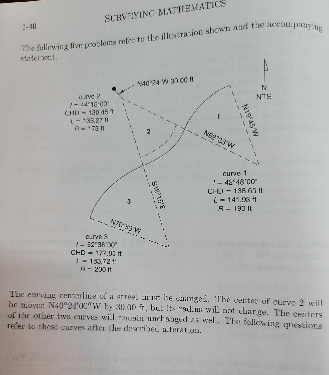 1−40 SURVEYING MATHEMAII The following five problems | Chegg.com