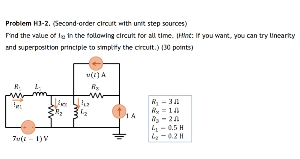 Solved by an EXPERT 해답을 구하는 방법 ﻿Problem H3-2. (Second-order circuit with | Chegg.com