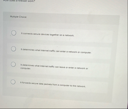 Solved Multiple Choice ﻿It connects secure devices together | Chegg.com