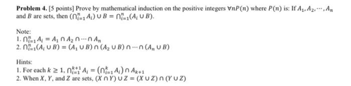 Solved Problem 4. [5 points] Prove by mathematical induction | Chegg.com