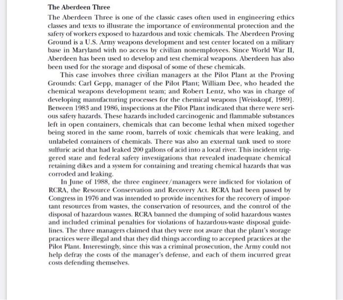 Solved The Aberdeen Three The Aberdeen Three is one of the | Chegg.com