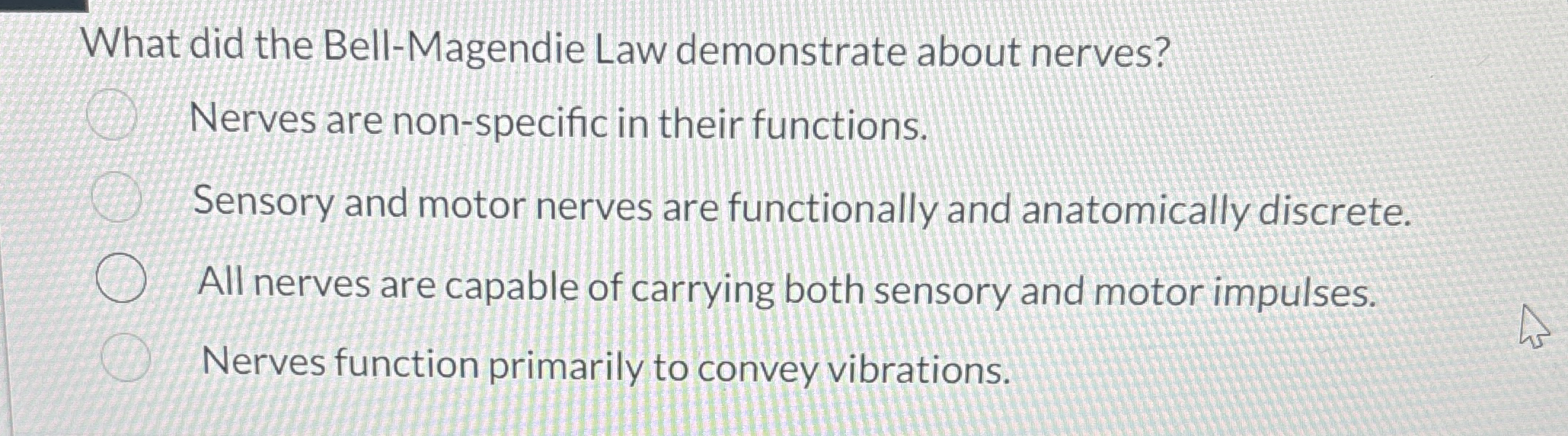Solved What did the Bell-Magendie Law demonstrate about | Chegg.com