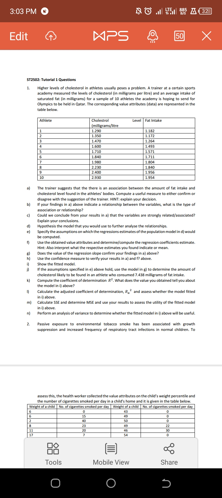 Solved ST2502: Tutorial 1 ﻿QuestionsHigher levels of | Chegg.com