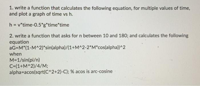 Solved 1. write a function that calculates the following | Chegg.com