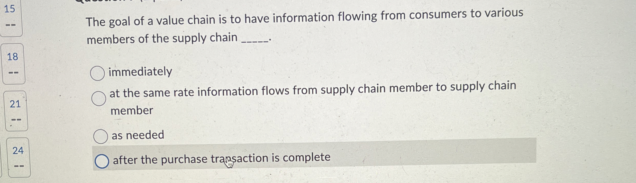 Solved The goal of a value chain is to have information | Chegg.com