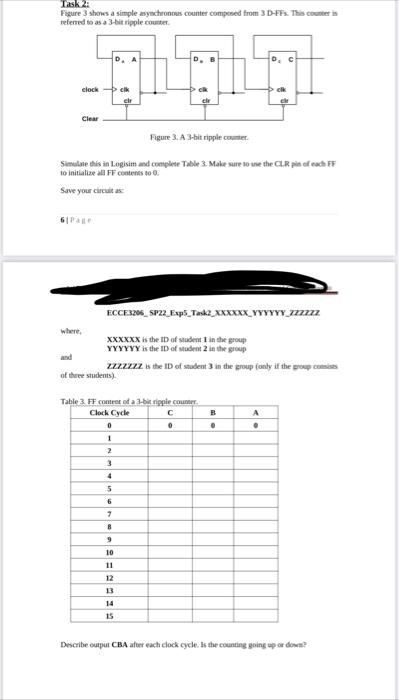 Solved Task 2: Figure 3 shows a simple asynchronous counter | Chegg.com