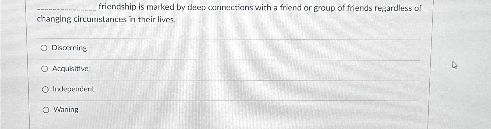 Solved friendship is marked by deep connections with a | Chegg.com