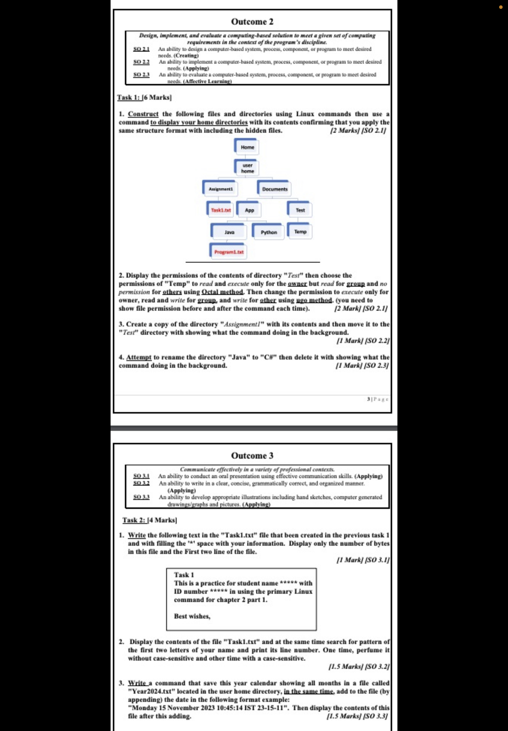 Solved Outcome 2Design, implement, and evaluate a | Chegg.com