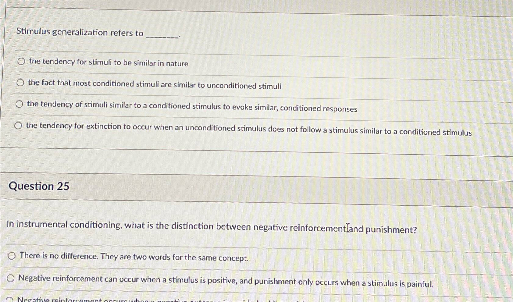 Solved Stimulus generalization refers tothe tendency for | Chegg.com