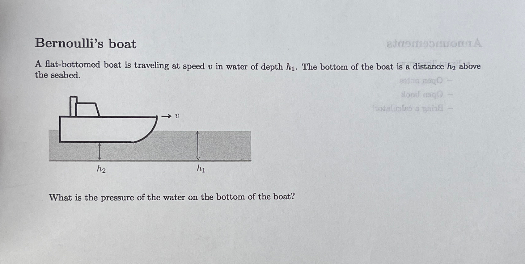 Solved Bernoulli's boatA flat-bottomed boat is traveling at | Chegg.com