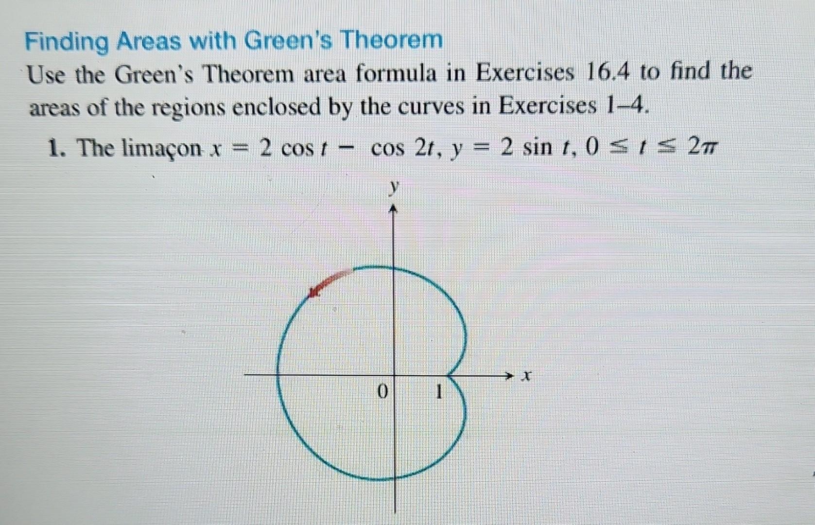 Solved Finding Areas with Green's Theorem Use the Green's | Chegg.com