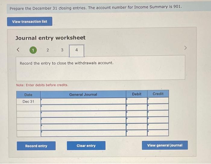 Solved Exercise 4-9 (Static) Preparing closing entries and a | Chegg.com
