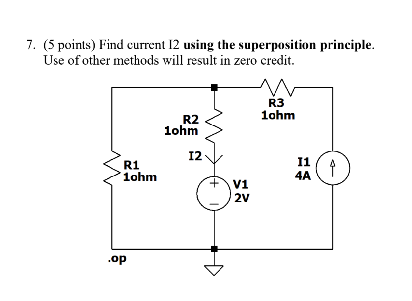 Solved (5 ﻿points) ﻿Find current I2 ﻿using the superposition | Chegg.com