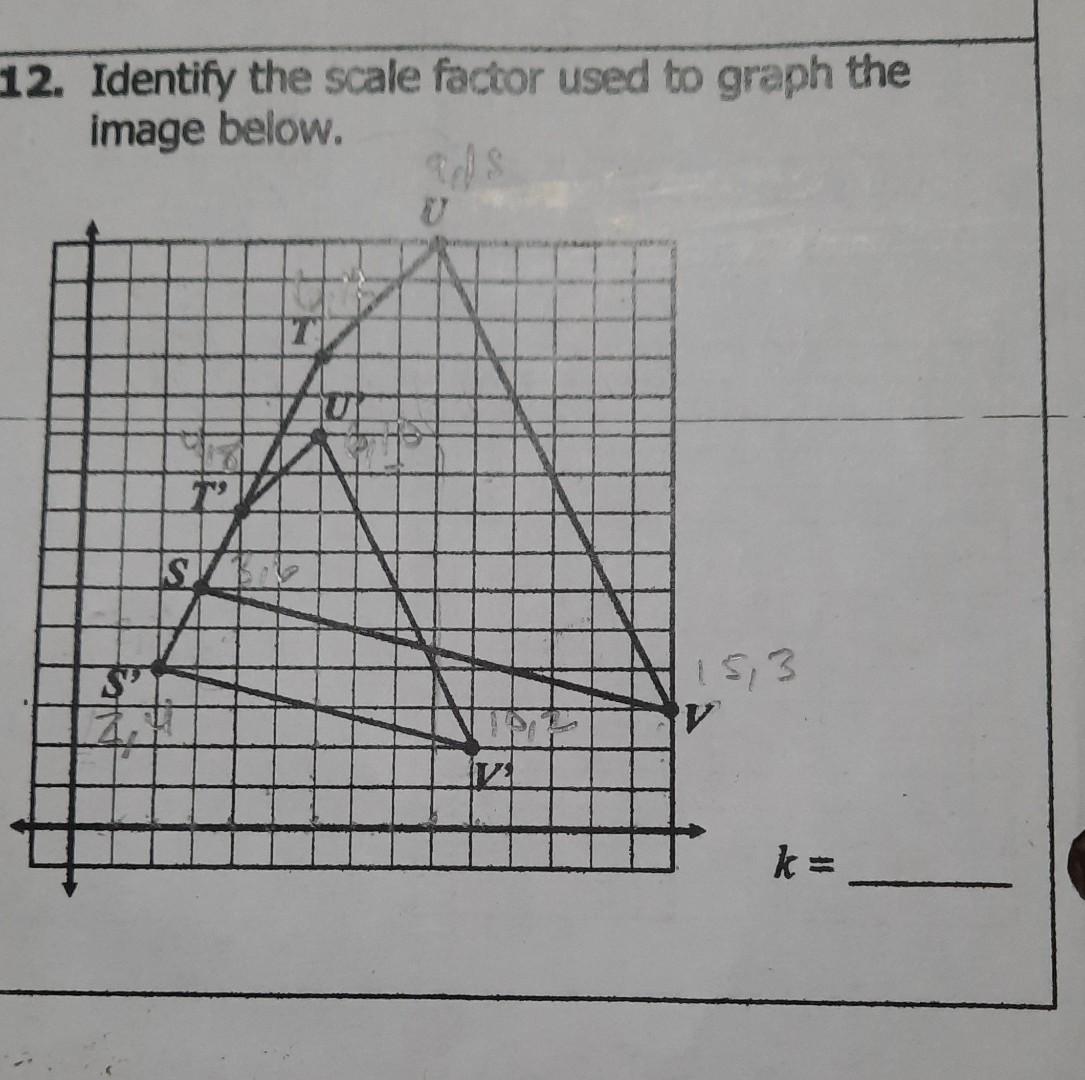 Solved 12. Identify the scale factor used to graph the image | Chegg.com