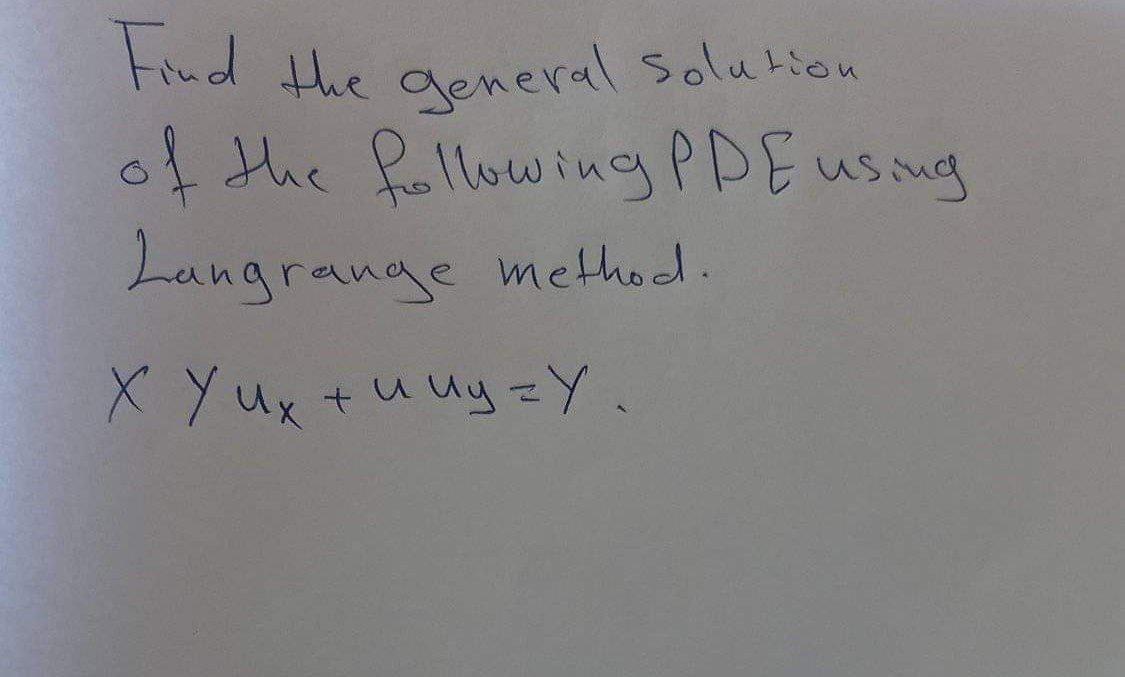 Solved Find the general solution of the following PDE using | Chegg.com