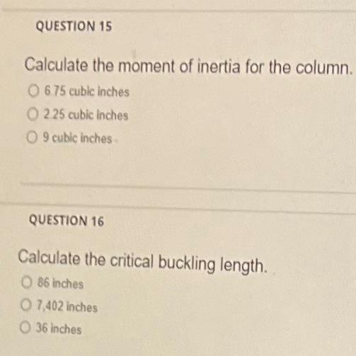 Solved The design specifies that the colurnns are made of | Chegg.com