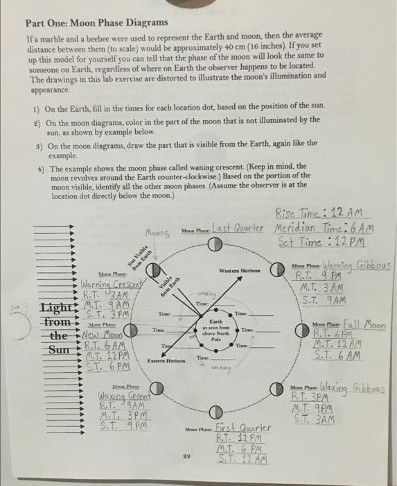 Astronomy question: use part one diagram information | Chegg.com