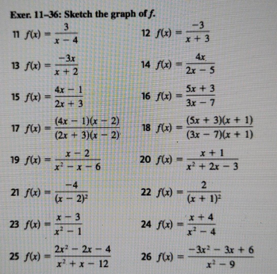 Solved Exer. 11-36: Sketch the graph of f. 11 f(x)=x−43 | Chegg.com Solved Exer. 11-36: Sketch the graph of f. 11 f(x)=x−43 | Chegg.com