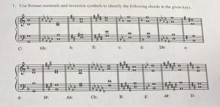 1. Use Roman numerals and inversion symbols to | Chegg.com