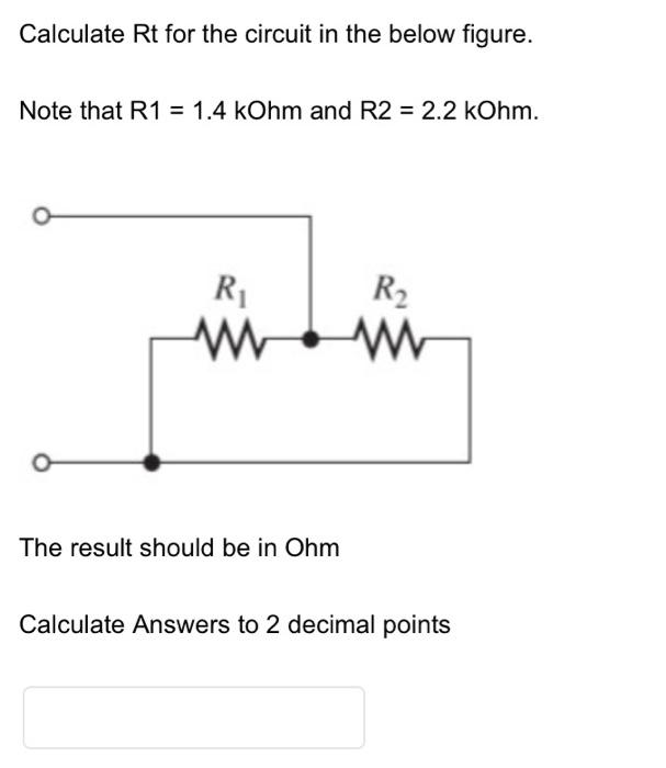 Solved Calculate Rt for the circuit in the below figure. | Chegg.com