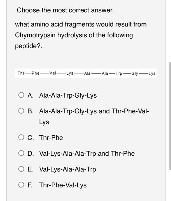 Solved The following hexapeptide has been sequenced with | Chegg.com
