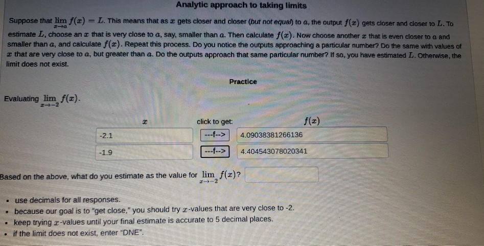 Solved -ta Analytic approach to taking limits Suppose that | Chegg.com