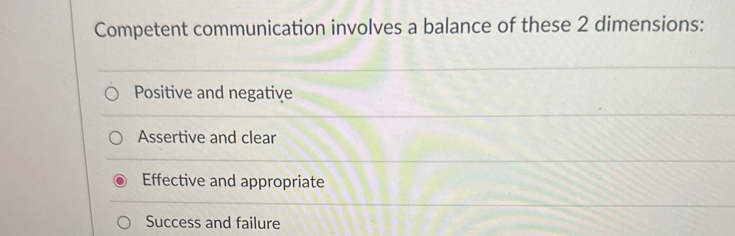 Solved Competent communication involves a balance of these 2 | Chegg.com