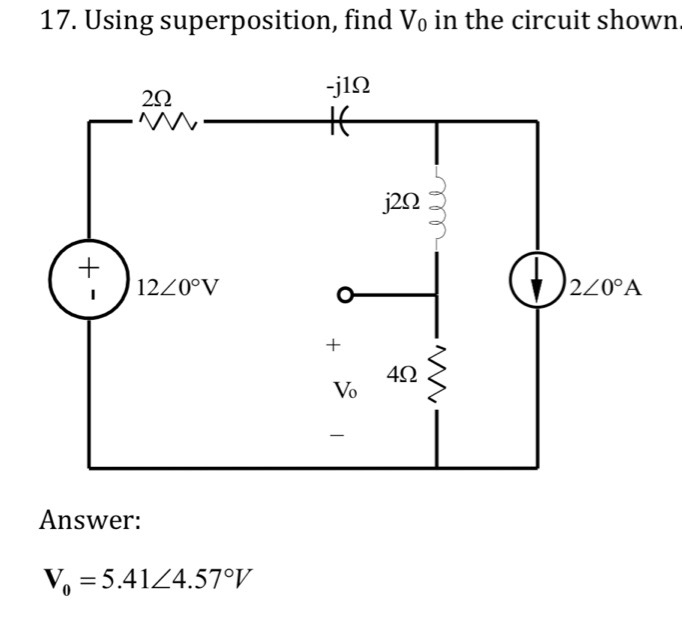 Solved Using superposition, find V0 ﻿in the circuit | Chegg.com