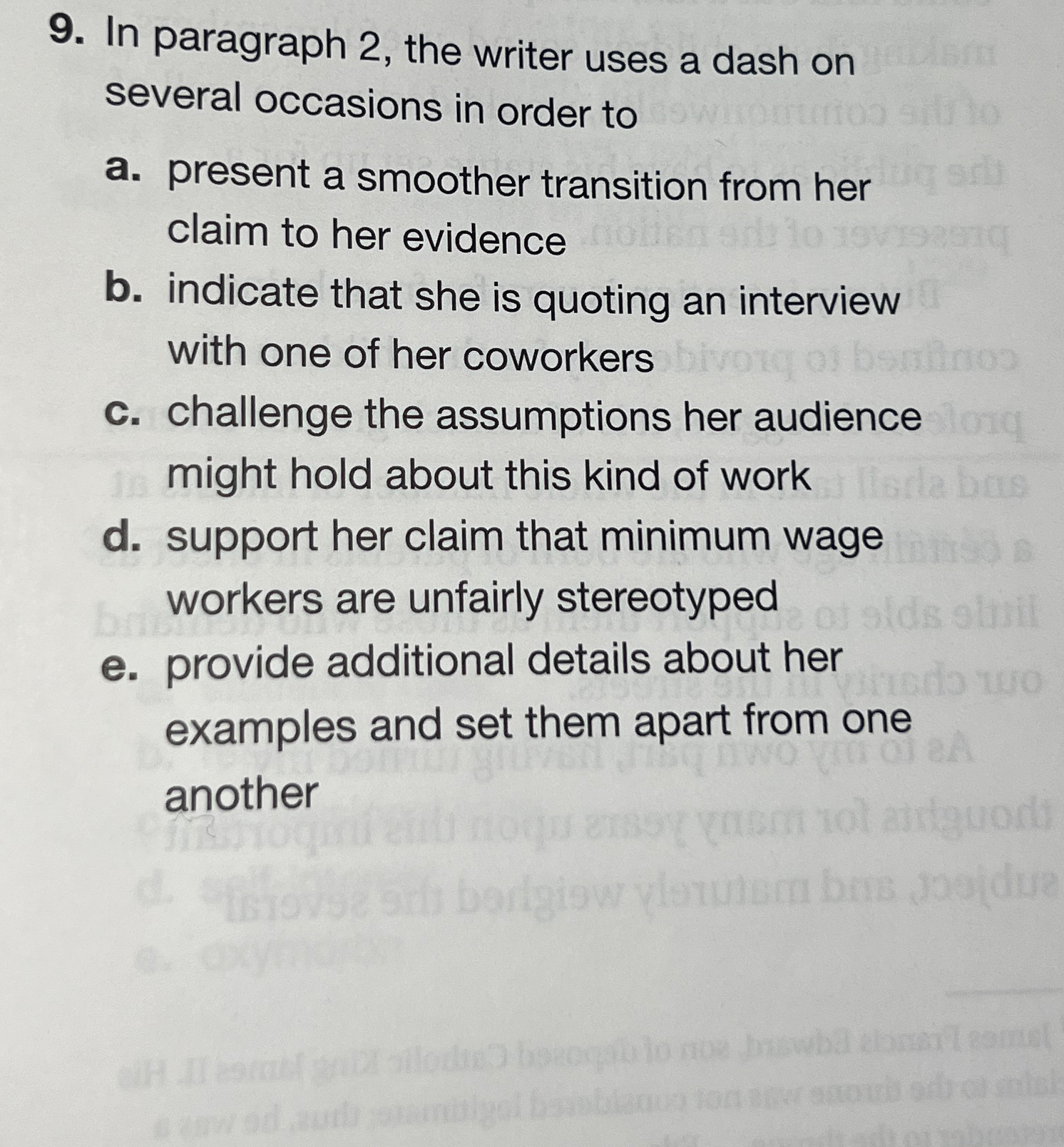 Solved In paragraph 2 , ﻿the writer uses a dash on several | Chegg.com