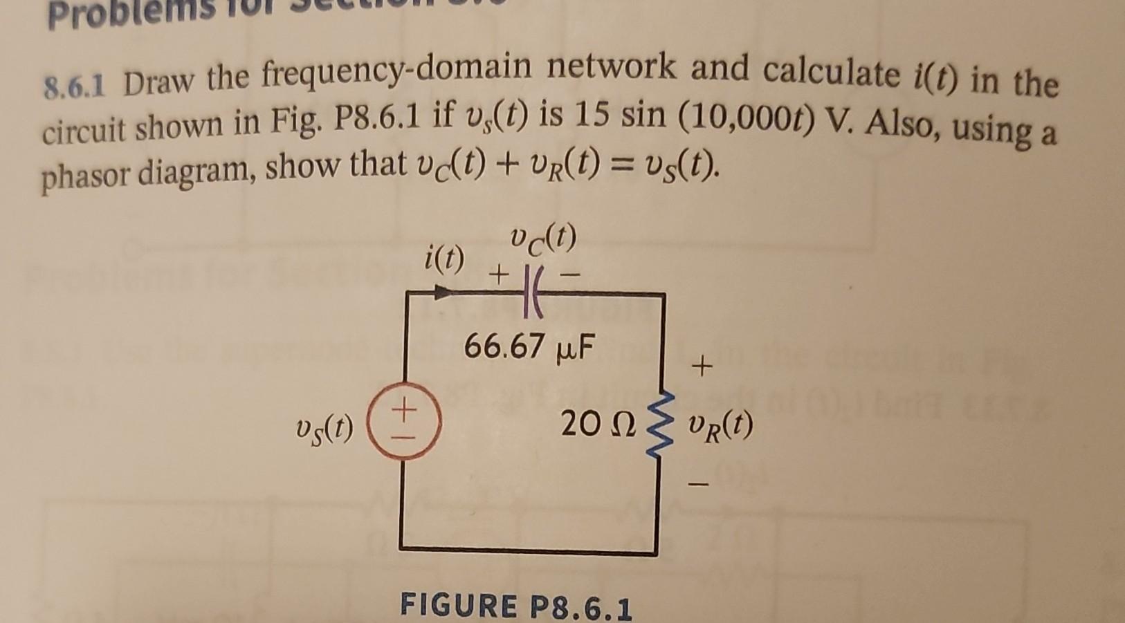 Solved 8.6.1 Draw the frequency-domain network and calculate | Chegg.com