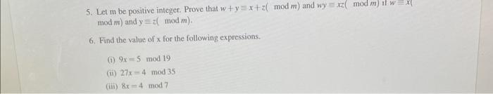 Solved 5. Let m be positive integer. Prove that | Chegg.com