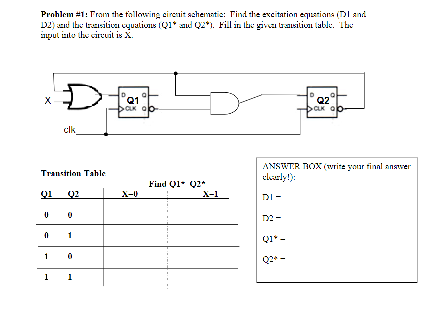 Solved Problem #1: From the following circuit schematic: | Chegg.com Solved Problem #1: From the following circuit schematic: | Chegg.com