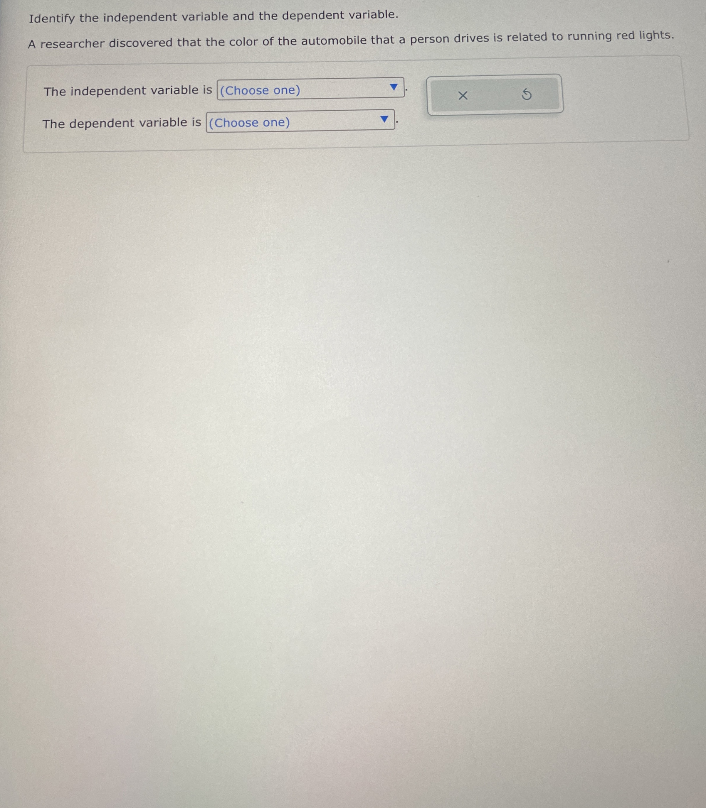 Solved Identify the independent variable and the dependent | Chegg.com